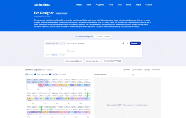 预测所有物种DNA、RNA、蛋白质的形式和功能，Arc、斯坦福、NVIDIA发布最大AI生物模型Evo2 - 一起AI技术